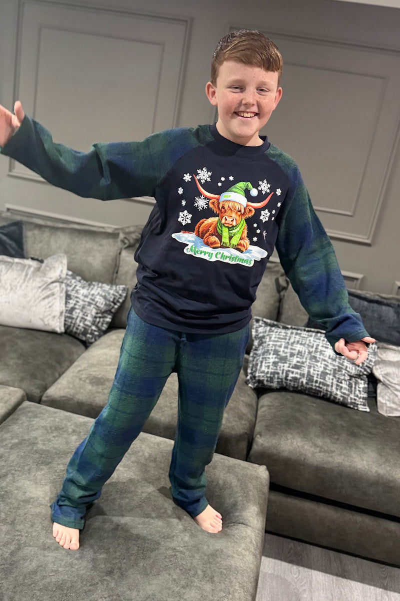 Kids HGP Christmas Pyjama Set (Blue and Green) – The Hoof GP Merch