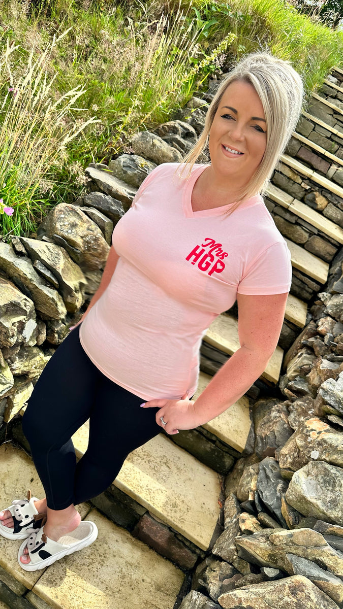 Mrs HGP V-Neck Short Sleeve T-shirt – The Hoof GP Merch